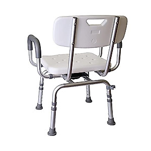 360 Degree Heavy Duty Swivel Shower Chair with Armrests and Back Support, Shower Chair for Inside Shower, Tub Transfer Bench, Shower Stool&Bath Chair(RightHand Handle)