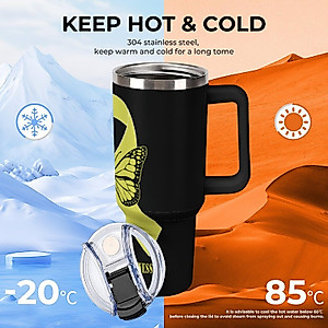 Sarcoma Cancer Awareness 40 Oz Tumbler with Handle And Straw Lid,Insulated Reusable Stainless Steel Travel Glass Mug 40 Ounces