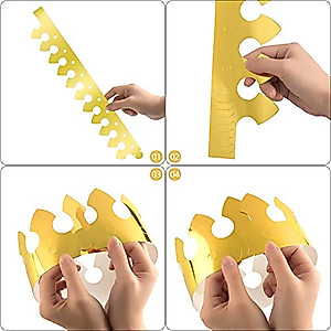 TUPARKA 30 Pcs Paper Crown Golden King Crowns Gold Foil Party Crown Hat Cap for Birthday Celebration Baby Shower Photo Props