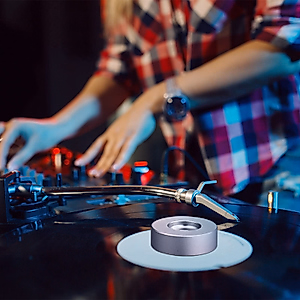 45 Record Adapter for Turntable RPM Record Player for 7 Inch Vinyl Record Players Turntables Solid Aluminum Dome (Silver)