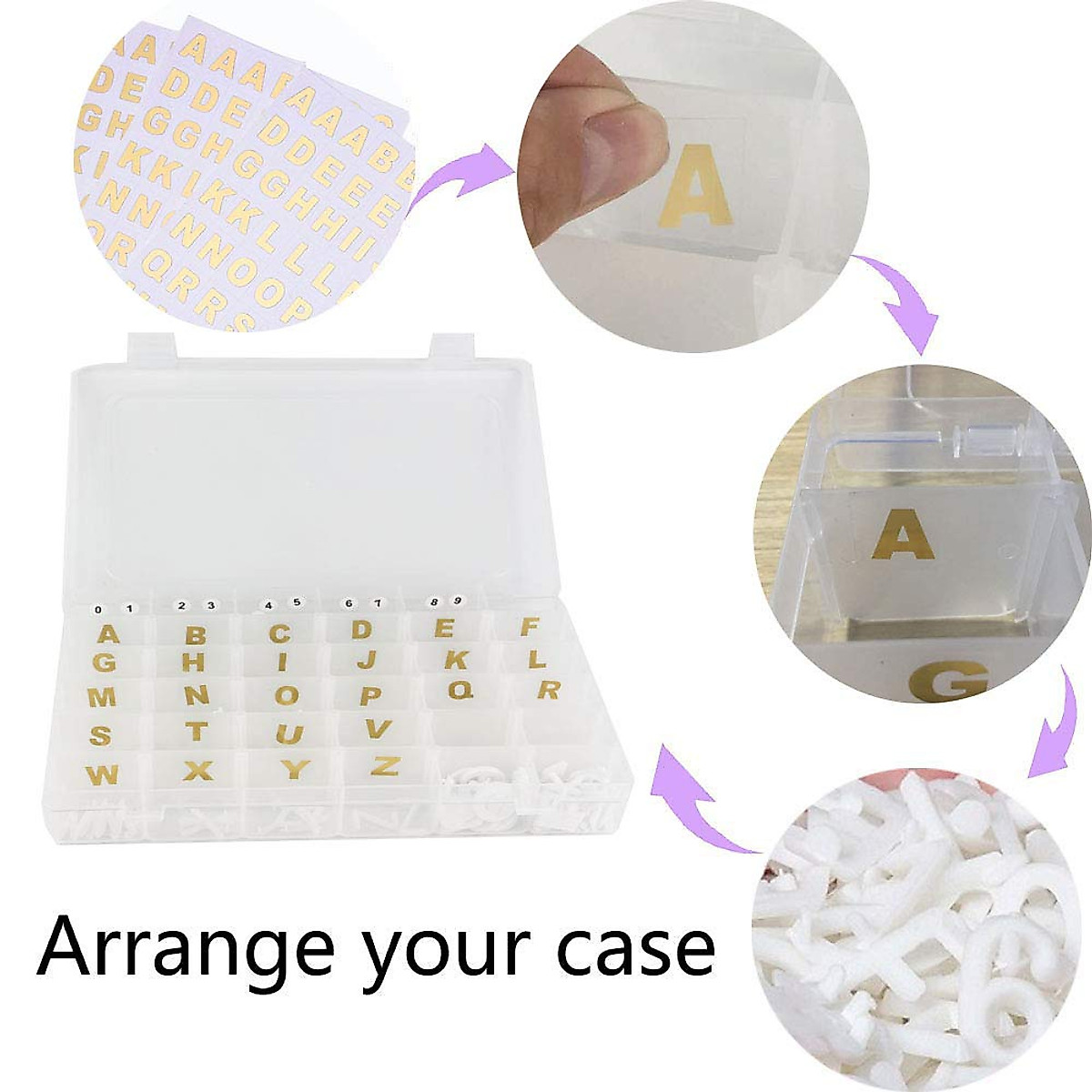 Sivya 36 Grid Plastic Organizer Container Box with Adjustable dividers,Great for Your Letter Board with Stickers