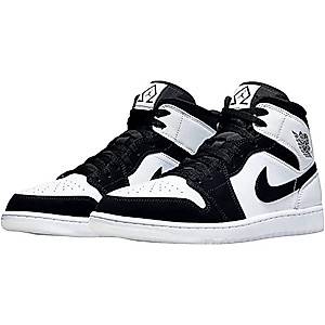 Nike Men's Air Jordan 1 Mid Shoes, White/Black-multi Color, 10