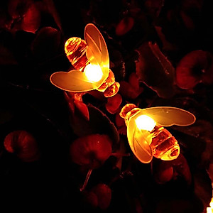 Amants01 Solar Honeybee String Lights, 50 LEDs Solar Powered Bee String Lights Outdoor Honeybee Fairy String Lights for Home,Gardens,Park,Patios Decoration.