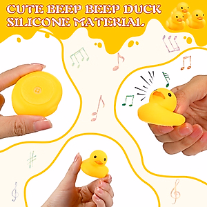 Poen 21 Pcs Bath Toy Baby Bathtub Duck Toy Set, 1 Pcs Duck Animals Fishing Net with 20 Pcs Water Floating Toy Ducks for Toddlers, Bathroom Floating Pool Fishing Play Set for Toddler Kids