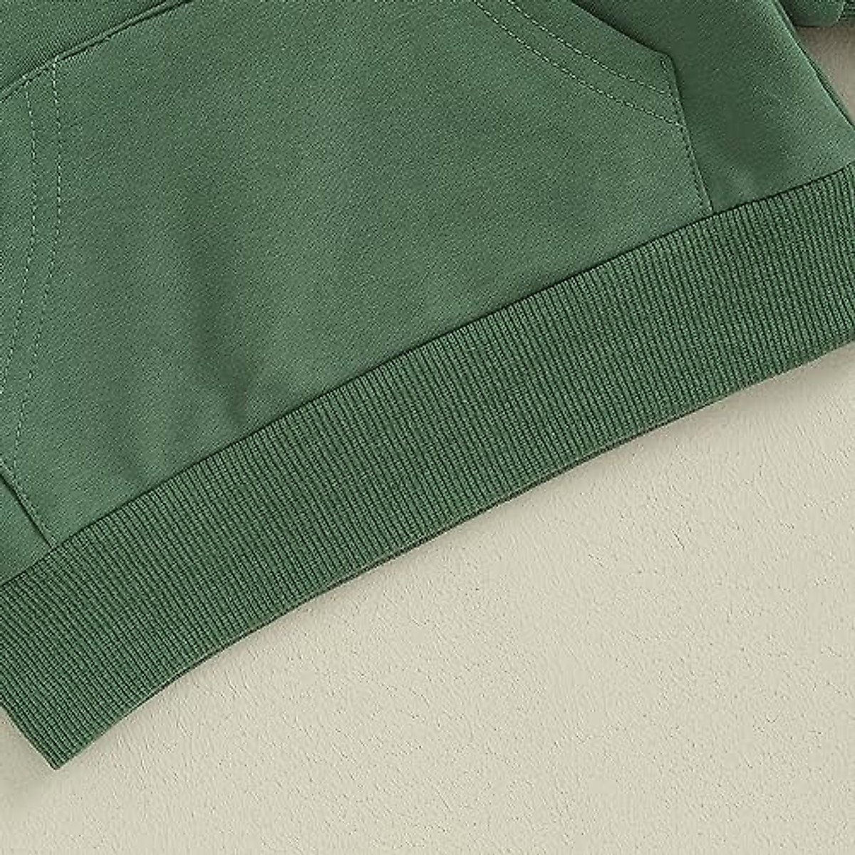 YINGISFITM Toddler Baby Boy Girl Clothes Zip Up Hoodie Pullover Long Sleeve Shirt Cute Fall Winter Outfits (Baby Hoodie Green, 18-24 Months)