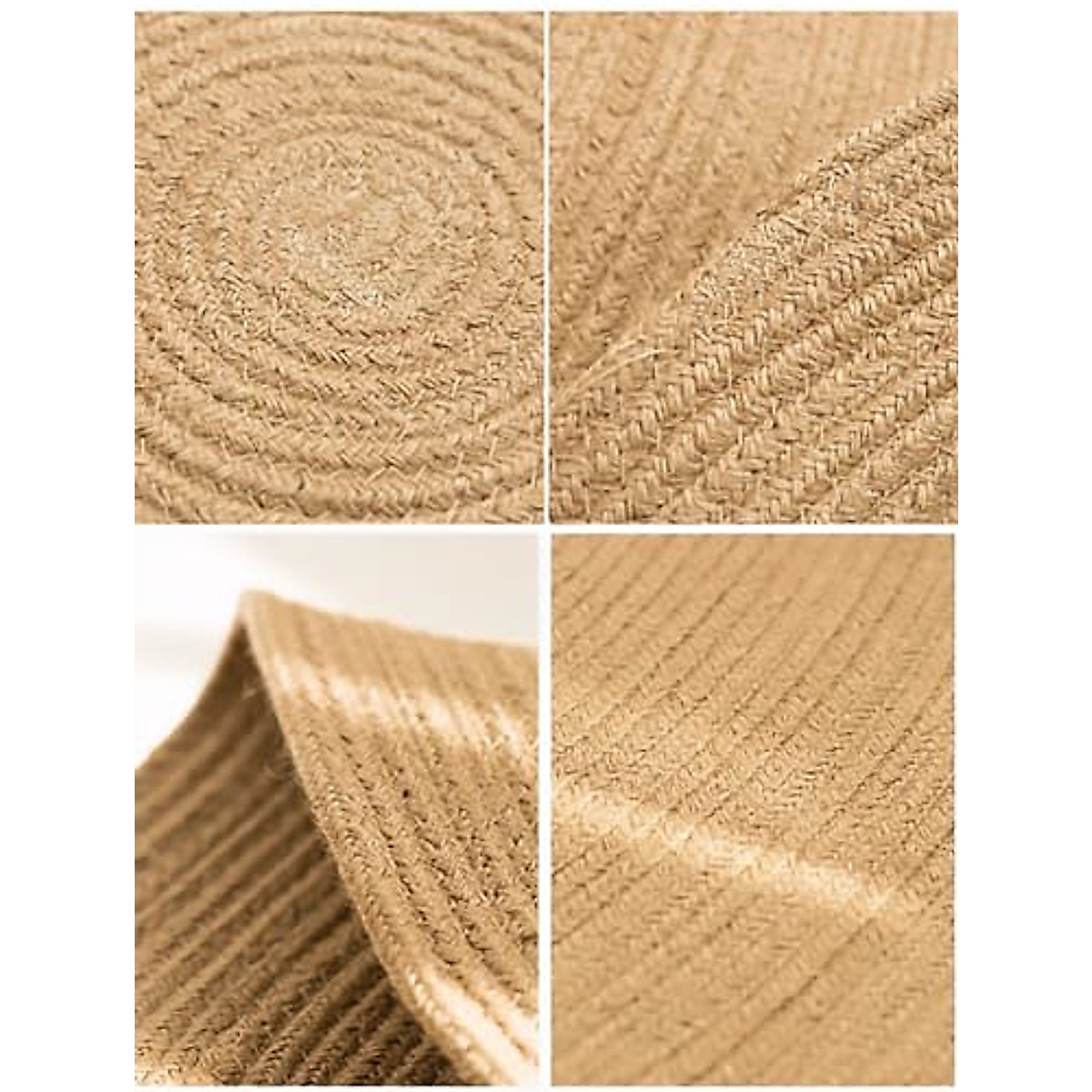 DAJAMAI Jute Woven Oval Placemats Set of 6, Brown Plate Charger 12x16 inches Jute Heat Resistant Non-Slip Weave Placemats Farmhouse Straw Braided Rattan Tablemats Wicker Placemats for Dining Table
