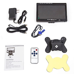 Yasoca 7 inch Portable Small HDMI Monitor HD 1080P VGA Monitor,Small LCD HDMI Monitor Mini Screen 1024x600,HDMI/VGA/AV Input Mini Monitor,with Speakers