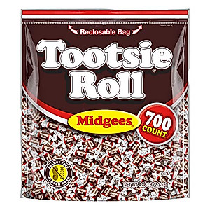 Tootsie Roll Chocolatey Twist Midgees Resealable Standup Bag, Peanut Free, Gluten Free original, Allergy Friendly, Mini Midgees 77.76 Ounce