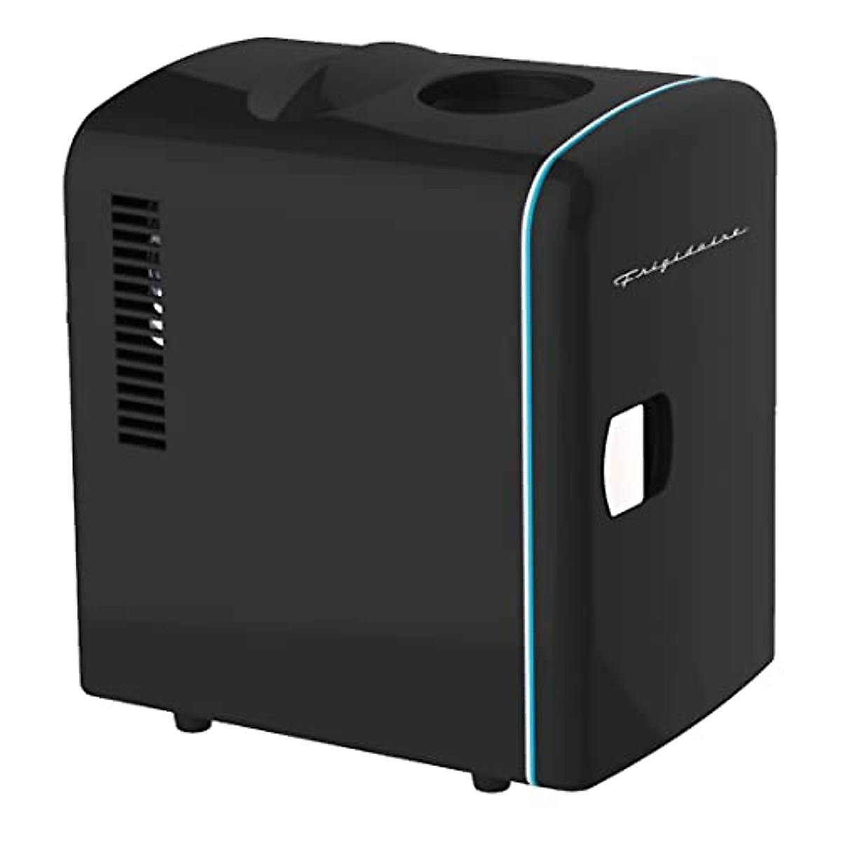 Frigidaire Mini Portable Compact Personal Fridge Cooler, 4 Liter Capacity Chills Six 12 oz Cans, 100% Freon-Free & Eco Friendly, Includes Plugs for Home Outlet & 12V Car Charger – Black