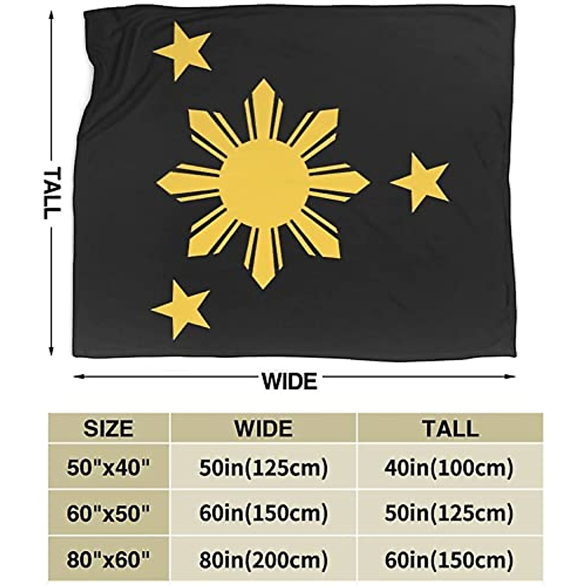 Philippines Filipino Pinoy Flag Blankets and Throws Twin Large Blanket Warm Soft Blankets for Couch Bed Sofa Travel Plush Blanket All Season for Women Men