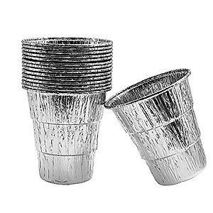 BBQ Future 6" H Universal Grease Bucket Liner Compatible with Pit Boss Grills 67292 Foil, Trae-ger Large Bucket & Other Grill Bucket Accessories, Disposable Aluminum, 15-Pack