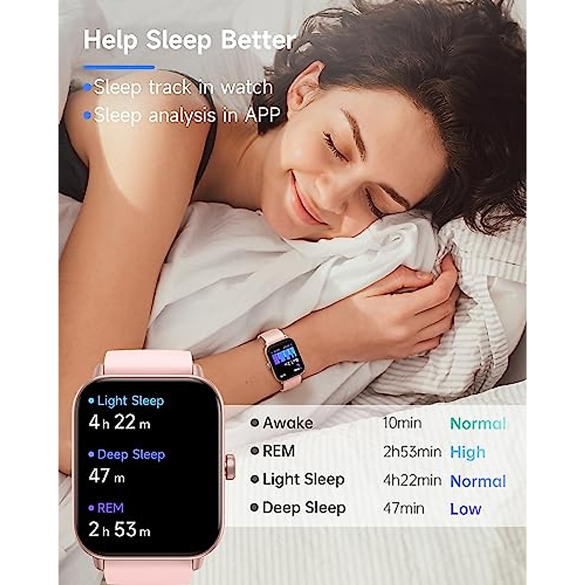 TOOBUR Smart Watch for Women Alexa Built-in, 1.8" Compatible Android iPhone, Answer&Make Call/Heart Rate/Step Counter/Sleep Tracker/100 Sports, Fitness Tracker Watch IP68 Waterproof Swimming