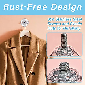 YAFIYGI 12 Pack Small Suction Cups 1 Inch Mini Suction Cup with M5 Screw Clear PVC Sucker Pads Extra Strong Suction Cup Glass Holder with Screw Nut for Bathroom Window Car Shade Rubber Included