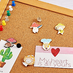 9 Pieces Mushroom Pin Brooches Mushroom Brooches Cute Cartoon Mushroom Gift Alloy Brooch Guitar Cat Frog Hedgehog Cartoon Plant Pin Welcome Back to School Gift for Backpack Clothes Hat