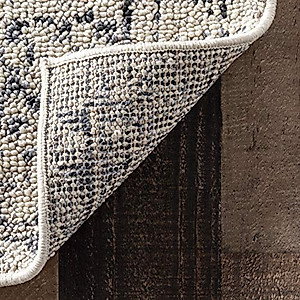 nuLOOM Elodie Distressed Diamonds Area Rug, 4' x 6', Light Grey