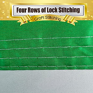 tnpun Irish Flag 3x5 Outdoor Heavy Duty Ireland Flags Double Sided Vivid Color National Country Flags 210D Nylon Cloth with 2 Brass Grommets 4 Rows of Stitches