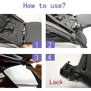 SeedFuture Stroller Footrest Black for Babyzen YOYO, Stroller Accessories Baby Leg Rest Fits Babyzen YOYO YOYO+ YOYO2 Baby Time, 8.5 Inch Long Extend Infant Pram Footboard