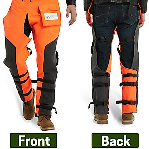 ZELARMAN Chainsaw Chaps 8-layer Protective Apron Wrap Adjustable Chainsaw Pants/Chap for Loggers Forest Workers Class A