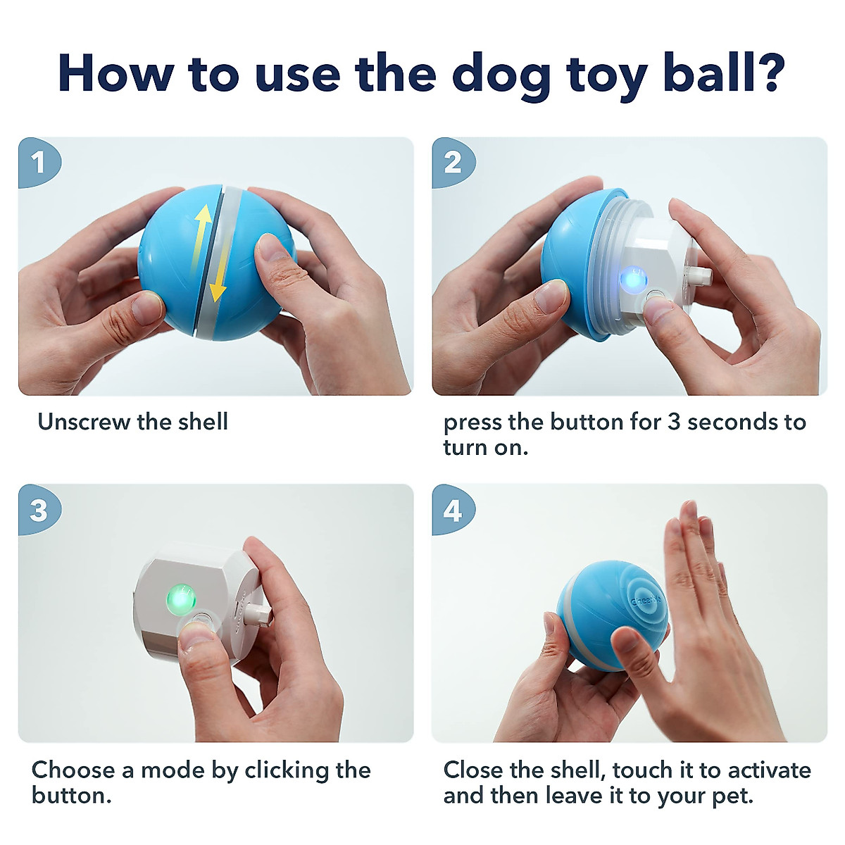 Cheerble Interactive Dog Toy Automatic Moving Ball, Wicked Ball for Big Dog (Not for Aggressive Chewers), Smart Robotic Indoor Outdoor Pet Toy, USB Rechargeable Toy for Medium Large Dogs