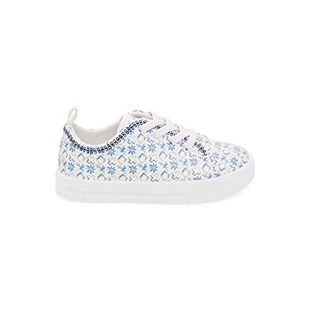 OshKosh B'Gosh Girls Lola Sneaker, White/Blue, 6 Toddler