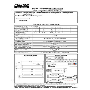 Fulham Lighting IH2-UNV-270-T8 IceHorse 2 Low Temp Ballast, 120V, Black/Red