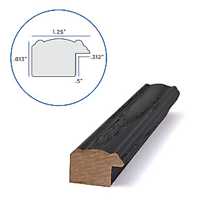 ArtToFrames 15x19 inch Black Stain on Solid Red Oak Wood Picture Frame, 2WOM0066-59504-YBLK-15x19