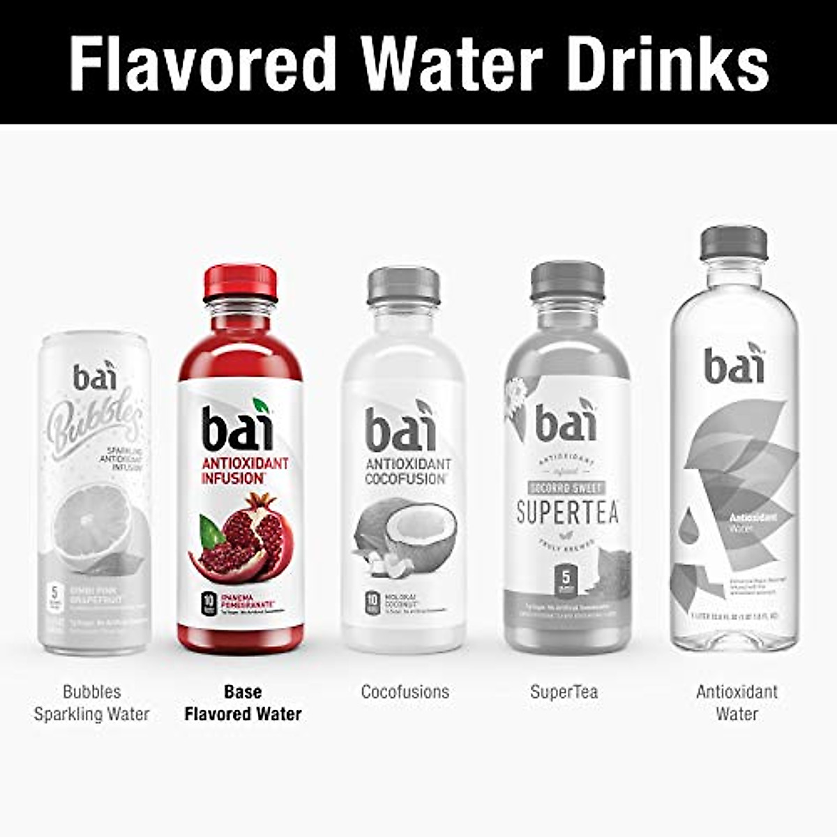 Bai Flavored Water, Costa Rica Clementine, Antioxidant Infused Drinks, 18 Fluid Ounce Bottle (Pack of 12)