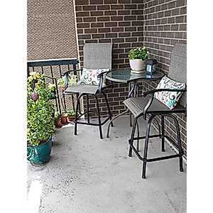 Kerrogee Patio Swivel Bar Stools, All-Weather Adapt Outdoor High Bistro Stools, Garden Furniture Bar Dining Chair, Height Chairs (6)