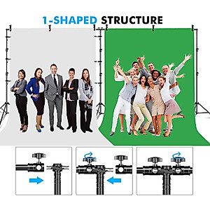 SLOW DOLPHIN Photo Video Studio 20ft (Wide) x 10ft (Tall) Heavy Duty Adjustable Width & Length Photography Backdrop Stand Background Support System Kit with Spring Clamps, Backdrop Clips, Carry Bag