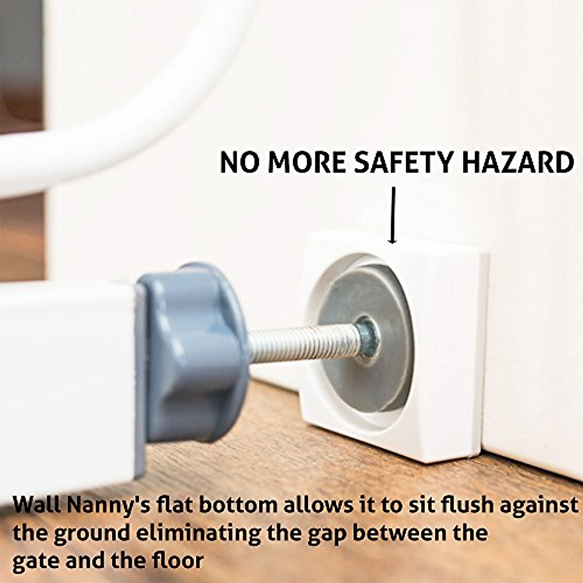 Wall Nanny Mini - Smallest Baby Gate Wall Protector (Made in USA) Protect Walls & Doorways from Pet Gates & Dog Gate Spindles - Child Pressure Mounted Baby Gate for Stairs Wall Cup (White) 4 Pack