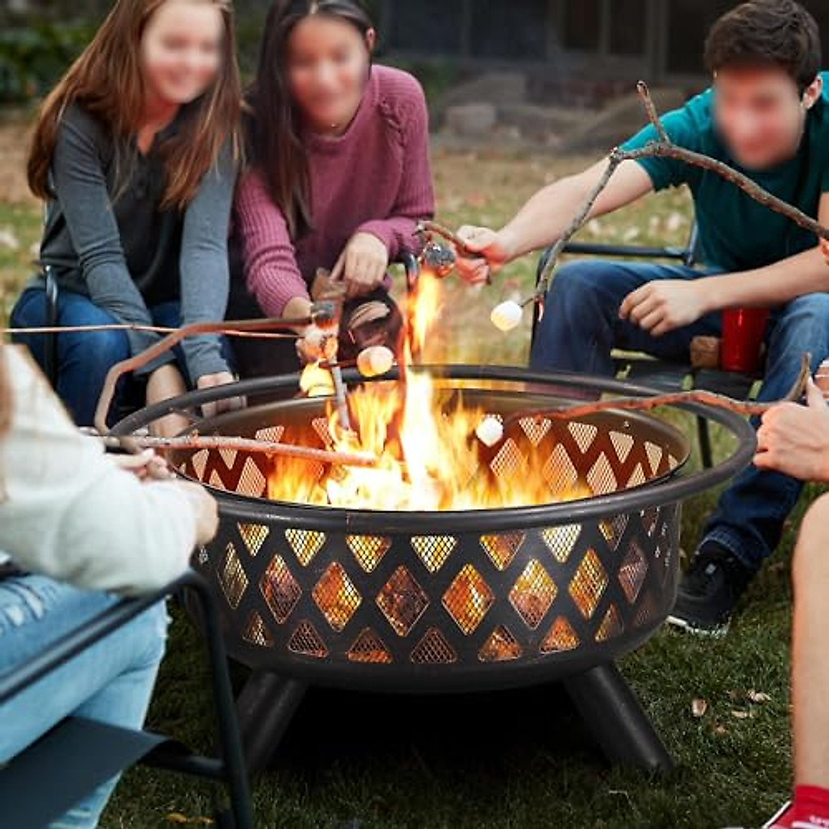 Yaheetech 36in Outdoor Fireplace Wood Burning Firepalce for Bonfire Patio Backyard