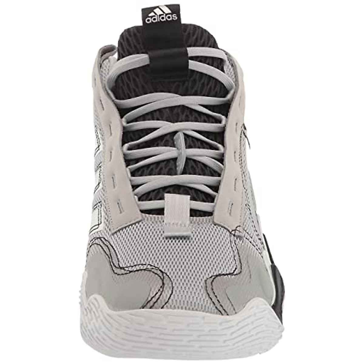 adidas Women's Exhibit B Mid Basketball Shoe, Grey/White/Black, 8