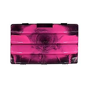 Evolution Outdoor 3700 Drift Series Fishing Tackle Tray – Pink, Colored Tackle Box Organizer with Removable Compartments, Clear Lid, 2 Latch Closure, Utility Box Storage