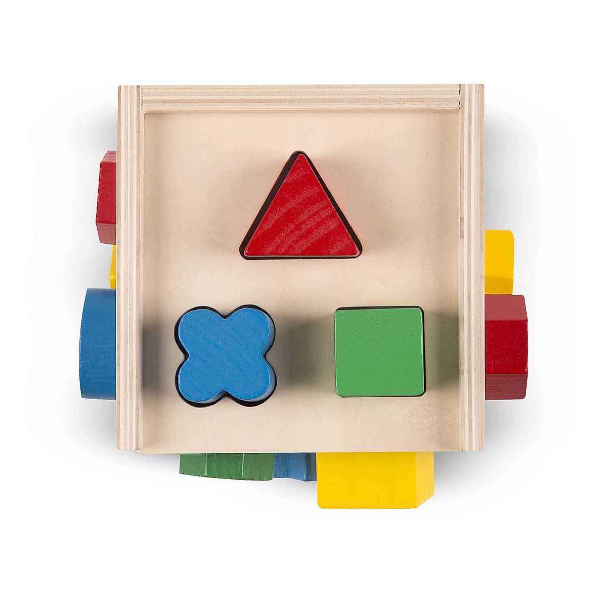 Melissa & Doug Shape Sorting Cube Classic Wooden Kids Toy (Best for 2, 3, and 4 Year Olds) & Rainbow Stacker Classic Toy (Best for Babies, 18, 24 Month Olds, 1 and 2 Year Olds)