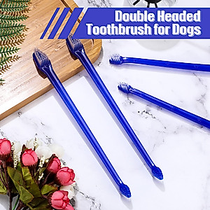 100 Pieces Dog Toothbrush Kit Set Double-Headed Toothbrush Long Handle Tooth Brush Soft Bristle Pet Tooth Brush for Small Medium Large Pet Cat Teeth Cleaning Set