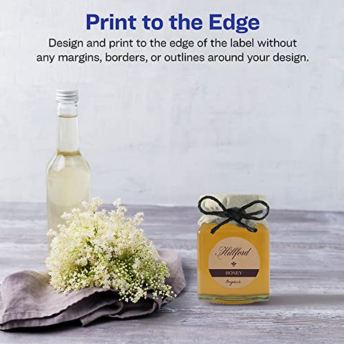 Avery Kraft Brown Round Labels with Sure Feed, 1-5/8" Diameter, 500 Kraft Brown Labels, Print-to-The-Edge, Laser/Inkjet Printable Labels