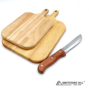 Kitchen Utility Knife 5 Inch - MATTSTONE HILL Charcuterie Knife, Carving Knife, Sausage Knife, Meat Knife, High Carbon Steel, Wood Handle