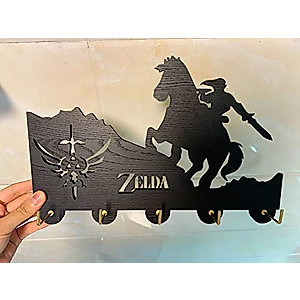 Zelda Key Hooks-Unque Game Theme Decor Wall Hooks Heavy Duty 20LB(Max),Wall Décor,Wood Coat Hooks, Key Holder,Key Hanger for Wall、Entryway and Kitchen