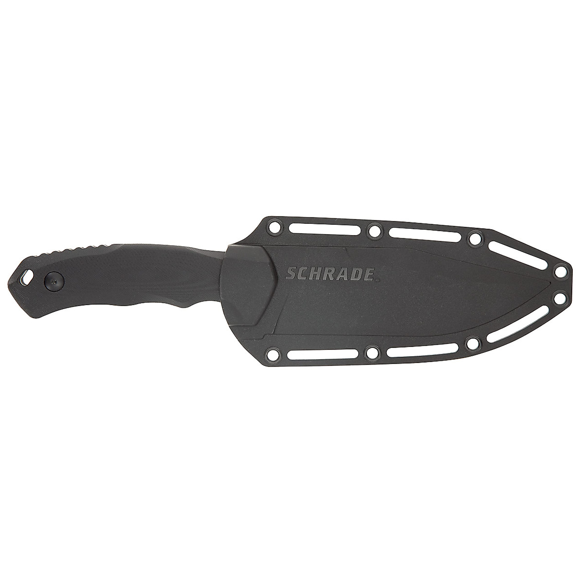 Schrade 1136030 10in Stainless Steel Fixed Blade Knife with 4.75in Drop Point Blade and G-10 Handle for Outdoor Survival, Camping and EDC,Black