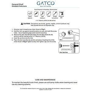 Gatco 1460 Elegant Shower Shelf, 19", Chrome