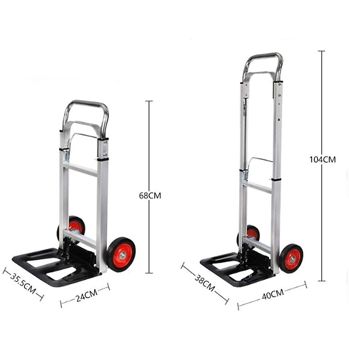 Generic Push Cart Hand Trucks Utility Carts Platform Trucks, Folding Cart with Wheels, Material Transport Equipment, Maximum Load 100Kg/220Lb