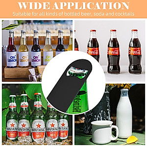 Ohiyoo 24 Pack Flat Beer Bottle Opener 5 inch Heavy Duty Stainless Steel Flat Bottle Opener Metal Beer Bottle Openers Black Beer Openers for Bartender Kitchen Bar or Restaurant (Black, 5 inch)