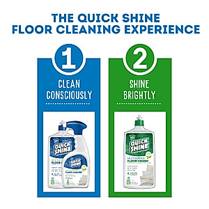 Quick Shine Multi Surface Floor Cleaner 27oz | Ready to Use-Streak Free- No Rinse | Use on Hardwood, Laminate, Luxury Vinyl Plank & Stone | Use in Spray Mops & Vac Mops | Safer Choice Cleaner