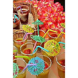 KingSeal Umbrella Parasol Cocktail Picks, Cupcake Toppers, 4 Inch, Assorted Colors - 1 pack of 144 each