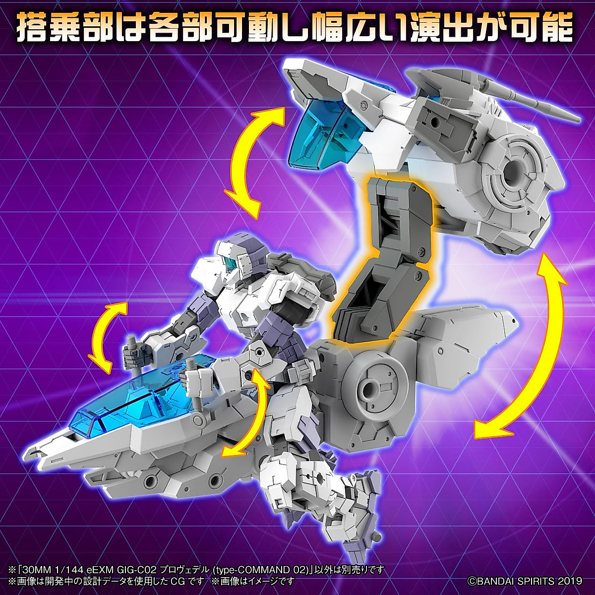 30MM eEXM GIG-C02 PROVEDEL (type-COMMAND 02) 1/144 Scale, Color-coded Plastic Model