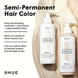 dpHUE Gloss+, Light Blonde - 6.5 oz (8-12 Applications) - Semi-Permanent Hair Color & Conditioner - Lasts Up to Eight Washes - Paraben, SLS & SLES Sulfate Free - Vegan, Leaping Bunny Certified