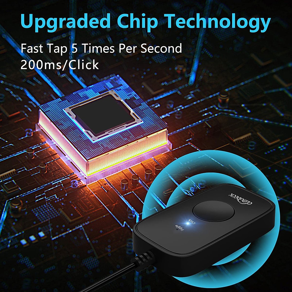 Cloudeck Mouse Jiggler Undetectable for Computer, USB Mouse Mover, Gaming Automatic Continuous and Assistive Click Device, Plug & Play, Simulate Mouse Pointer Movement to Prevent PC Going Sleep