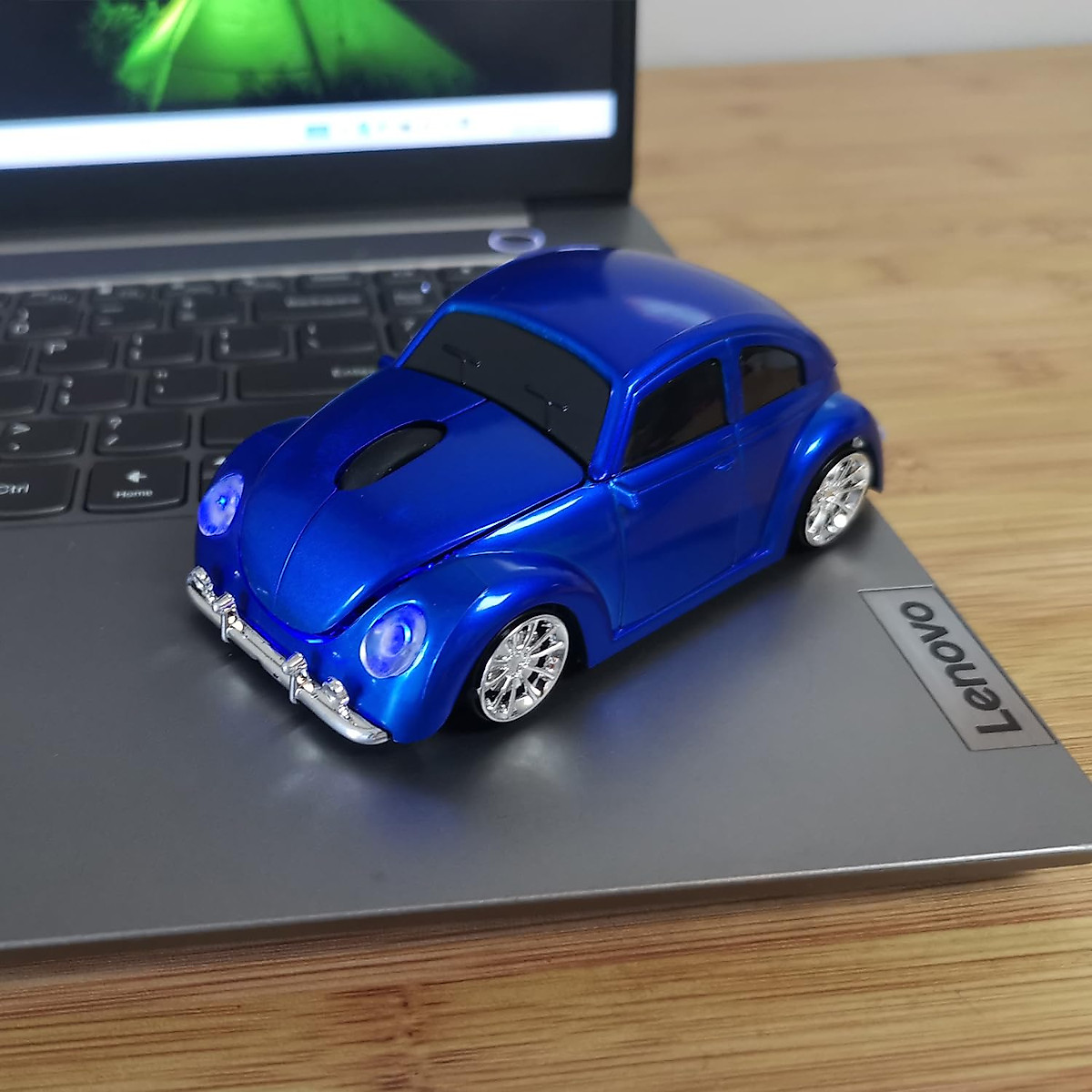 SDGSQHA Wireless 2.4Ghz Optical Mouse, Car Shaped Blue Mouse for Laptop PC Mac