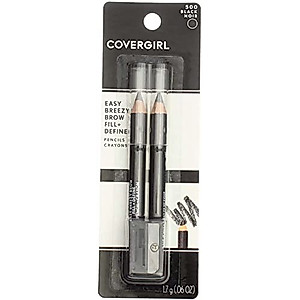 CoverGirl Professional Brow & Eye Makers Brow Shaper & Eyeliner, Midnight Black 500, .06 oz (Pack of 3)