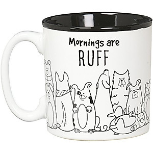 Burton and Burton Mornings are Ruff Ceramic Coffee Mug, 13 Ounce
